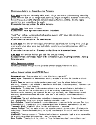 Steamfitter Union DACUM Research Chart | DOCX