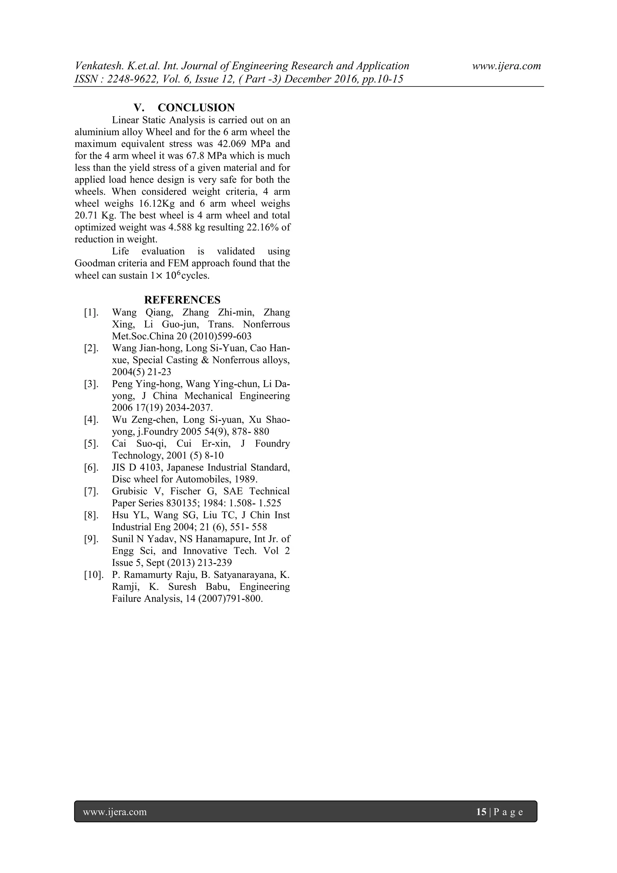 Design and Fem Analysis of Car Alloy Wheel | PDF
