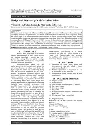 Design and Fem Analysis of Car Alloy Wheel | PDF