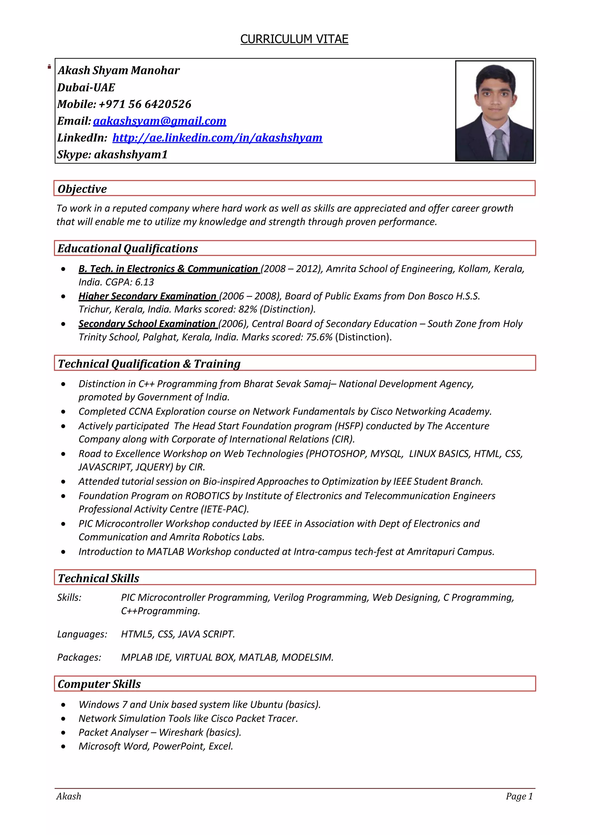Akash CV | PDF