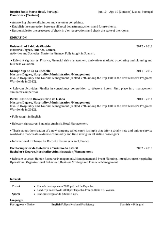 João Pedro Oliveira CVEnglish | PDF | Business Accounting & Finance | Business