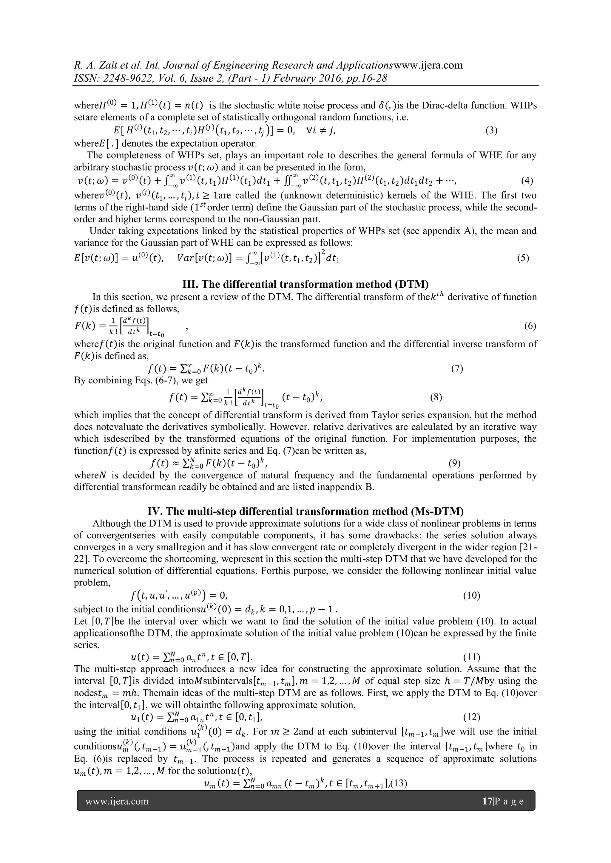 Stochastic Analysis of Van der Pol OscillatorModel Using Wiener HermiteExpansion Linked by Multi ...