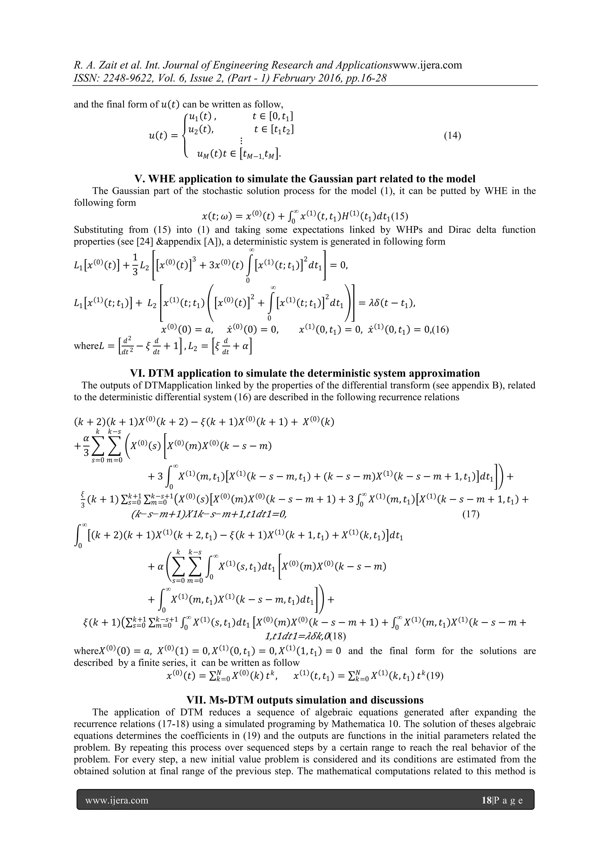 Stochastic Analysis of Van der Pol OscillatorModel Using Wiener HermiteExpansion Linked by Multi ...