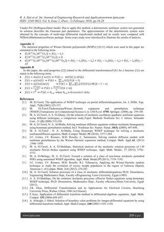 Stochastic Analysis of Van der Pol OscillatorModel Using Wiener HermiteExpansion Linked by Multi ...