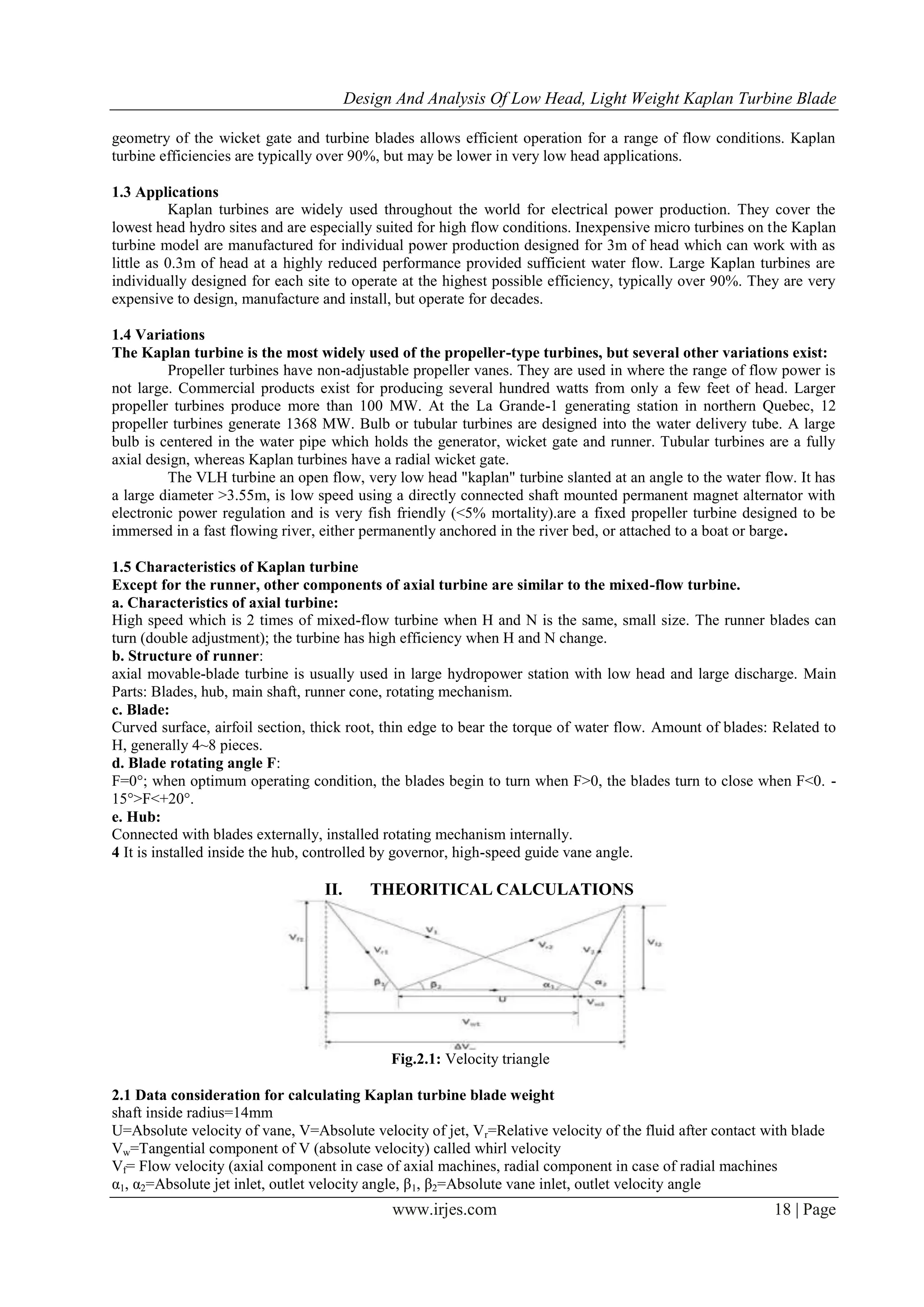 Design and Analysis of Low Head, Light weight Kaplan Turbine Blade | PDF