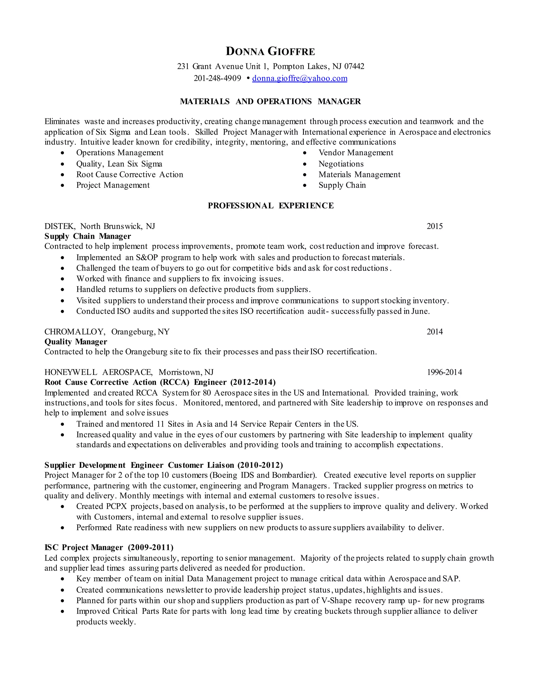 Donna Gioffre Resume 2015 | DOCX