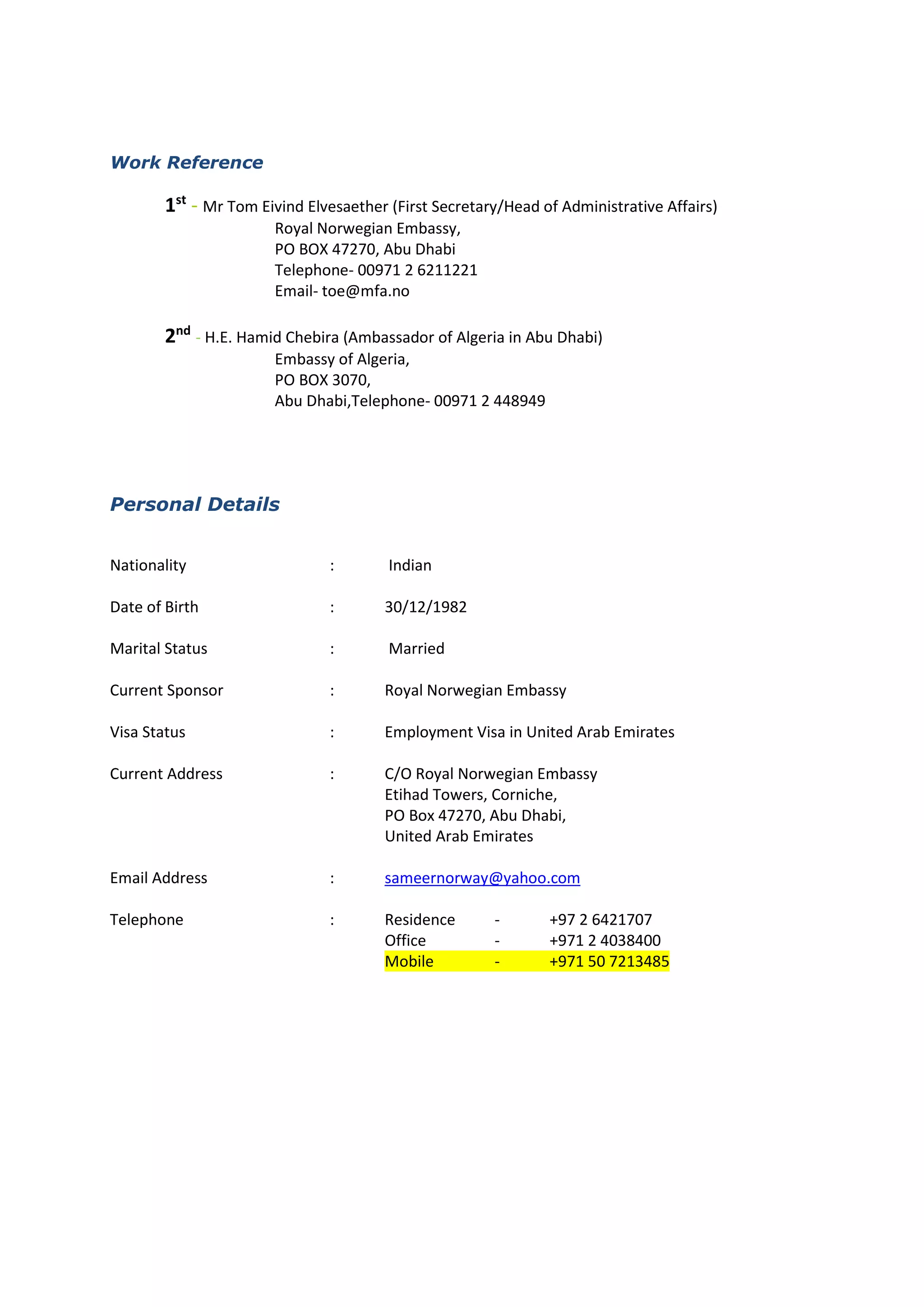 Sameer CV PDF 2016 | PDF