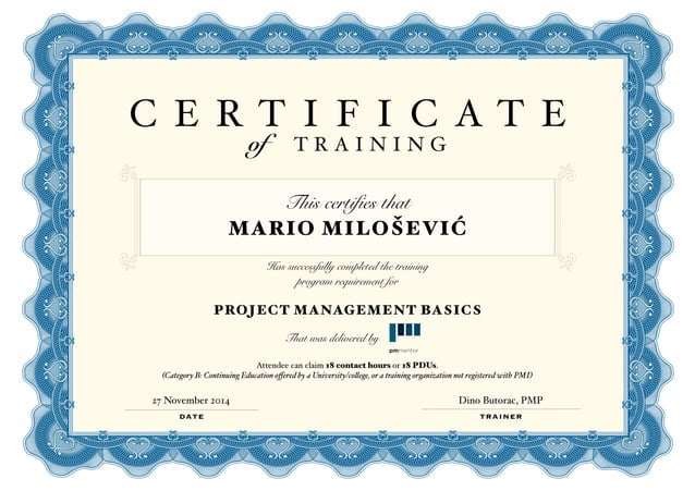 mario Milošević certifiate PMM | PDF