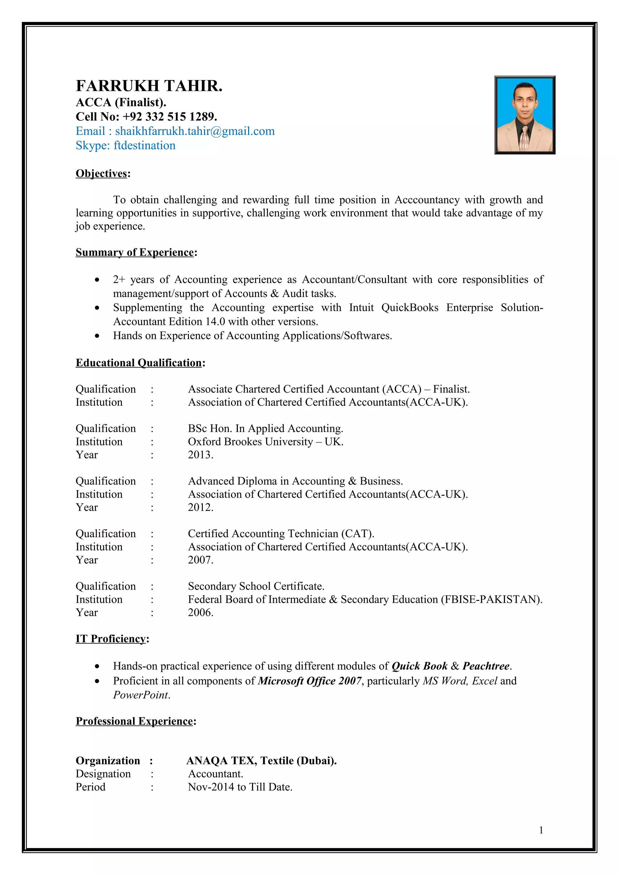 Farrukh Tahir CV | DOC
