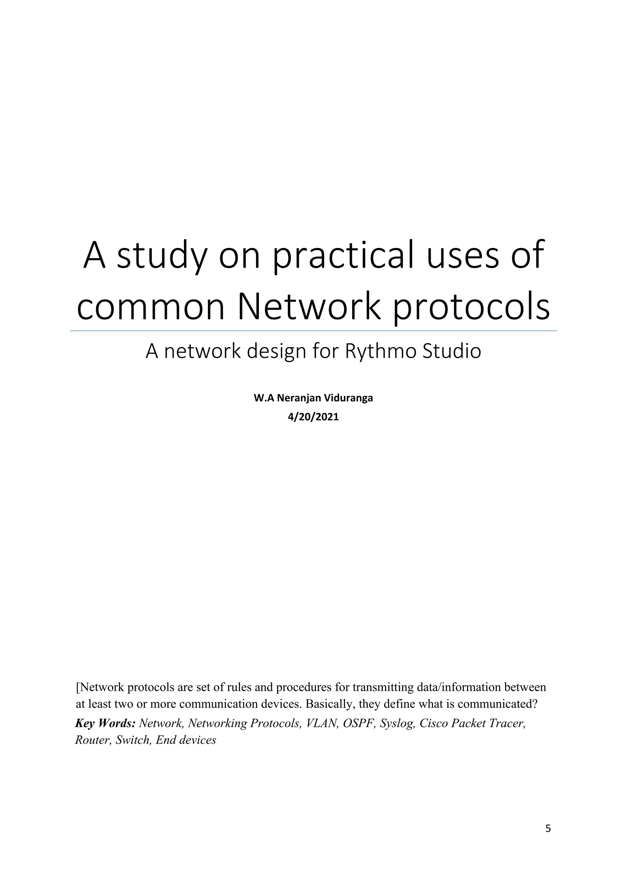 A study on practical uses of common Network protocols | PDF