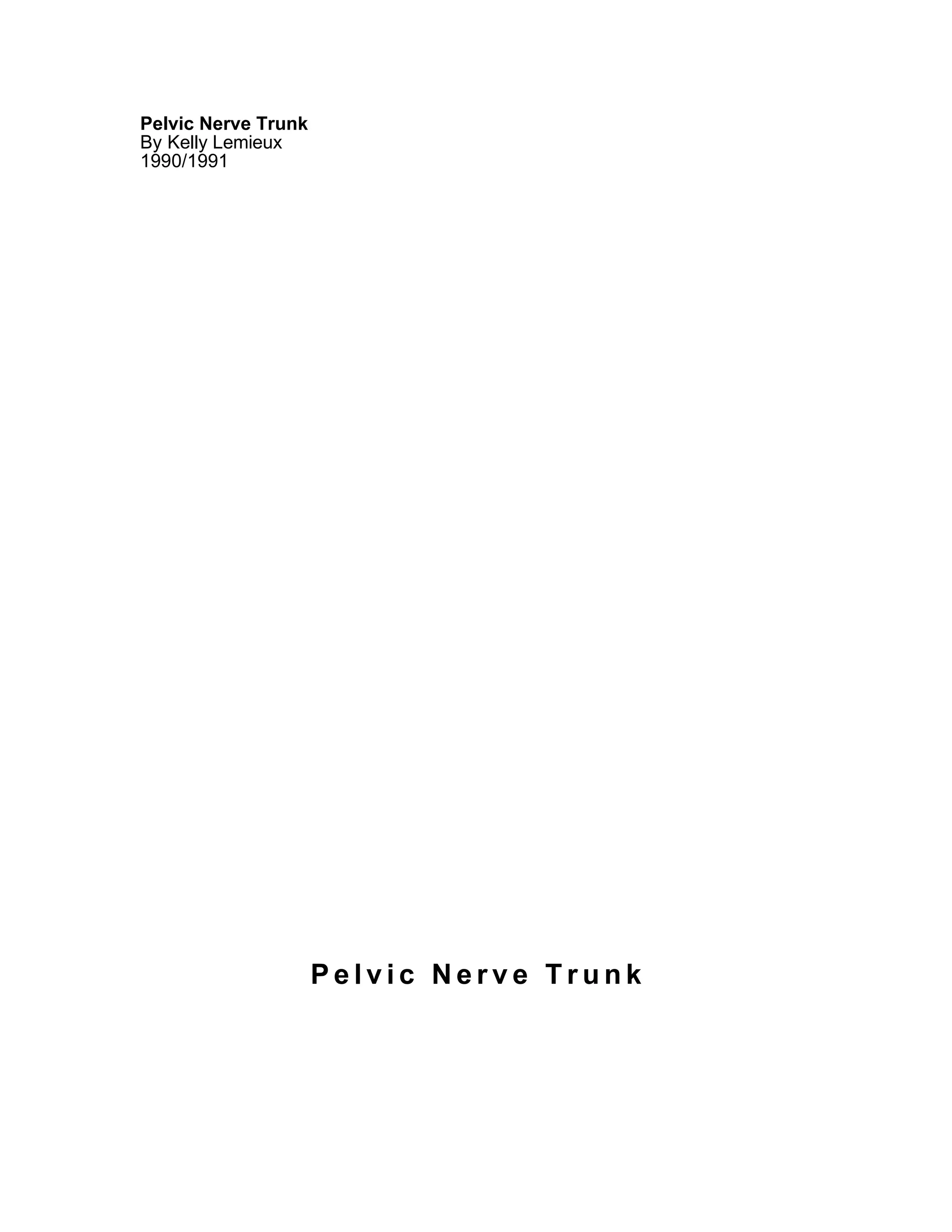 Pelvic Nerve Trunk | DOC