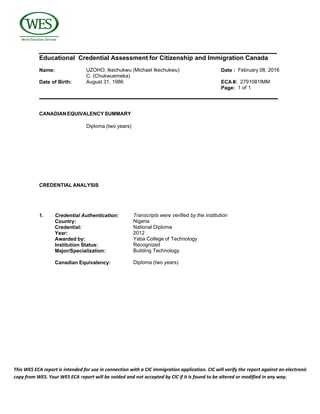 MICHAEL WES REPORT 2791081 | PDF