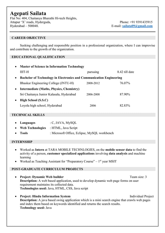 Sailata-Resume | PDF