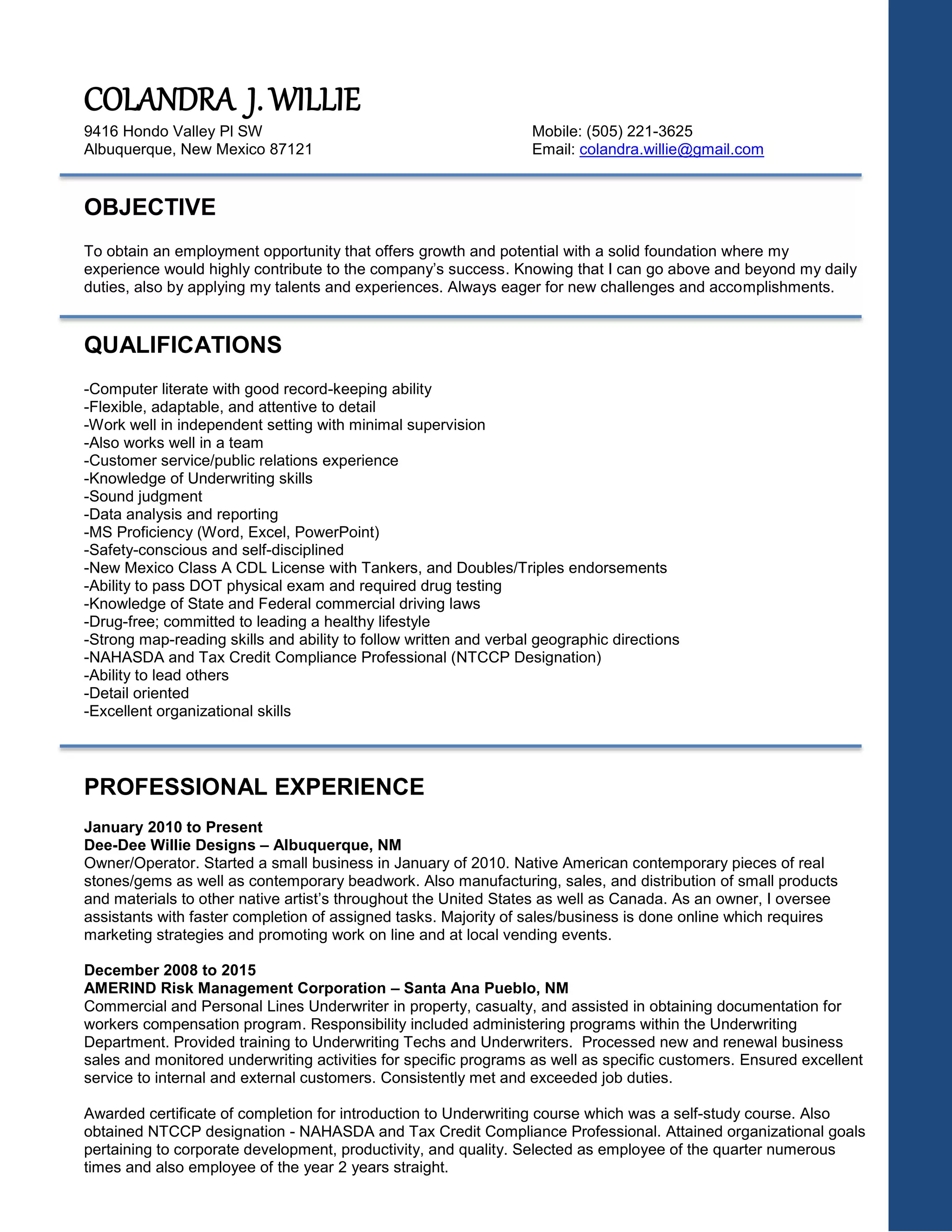 ColandraWillie_Resume | PDF