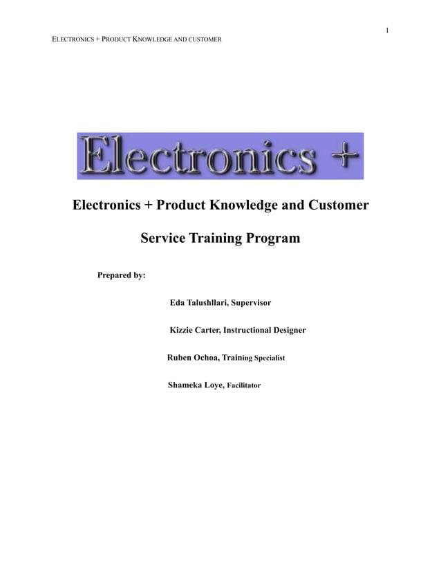 Electronics + Training Program | PDF