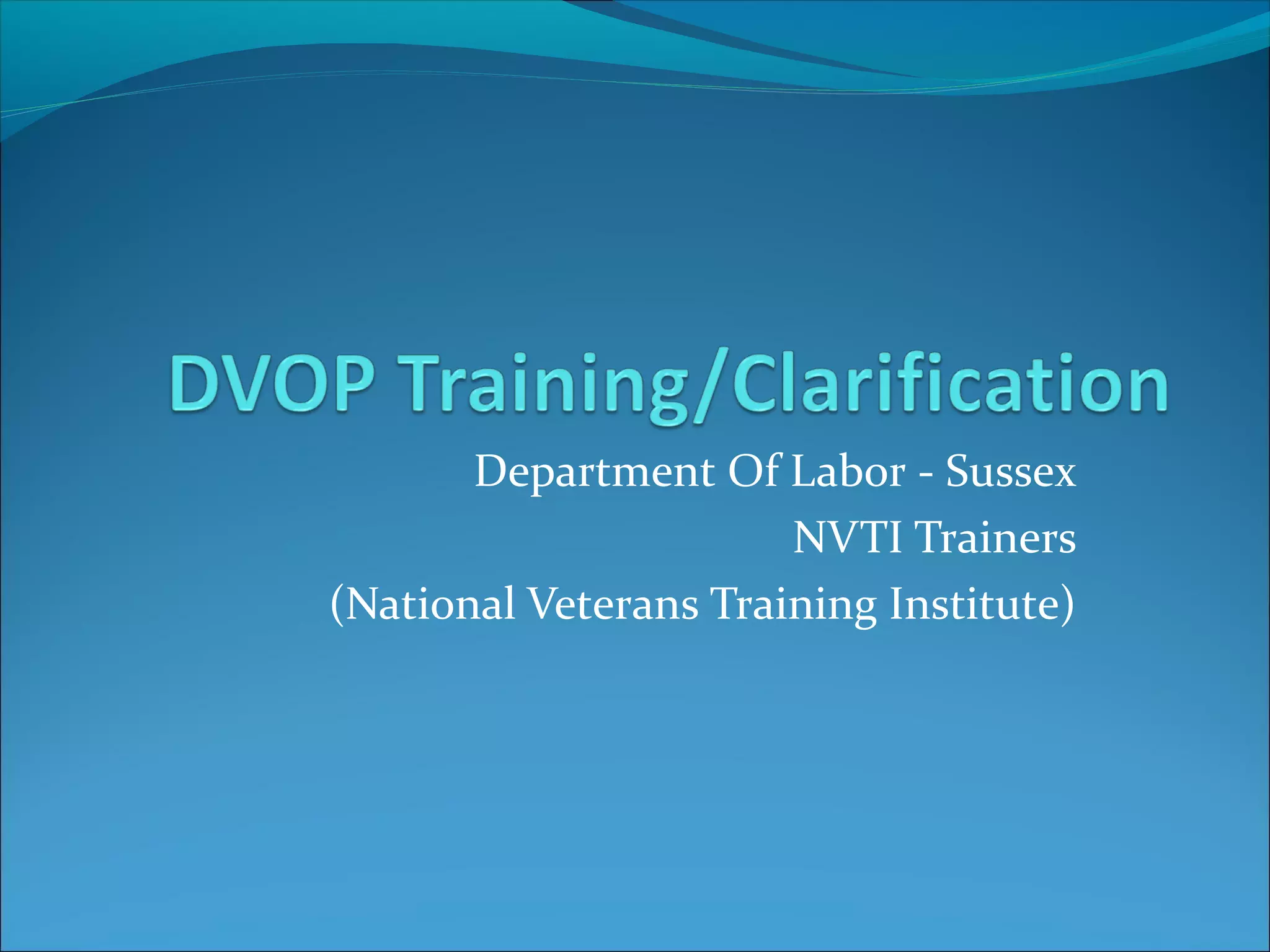 DVOP Training 2 | PPT