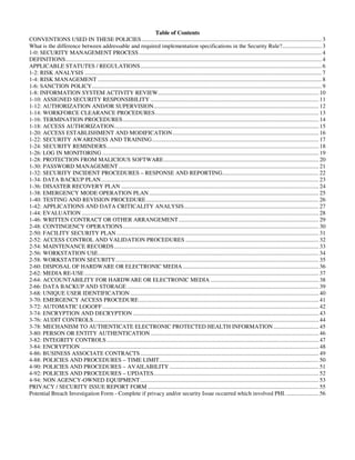 Information Security Policies table of contents | PDF | Information and ...