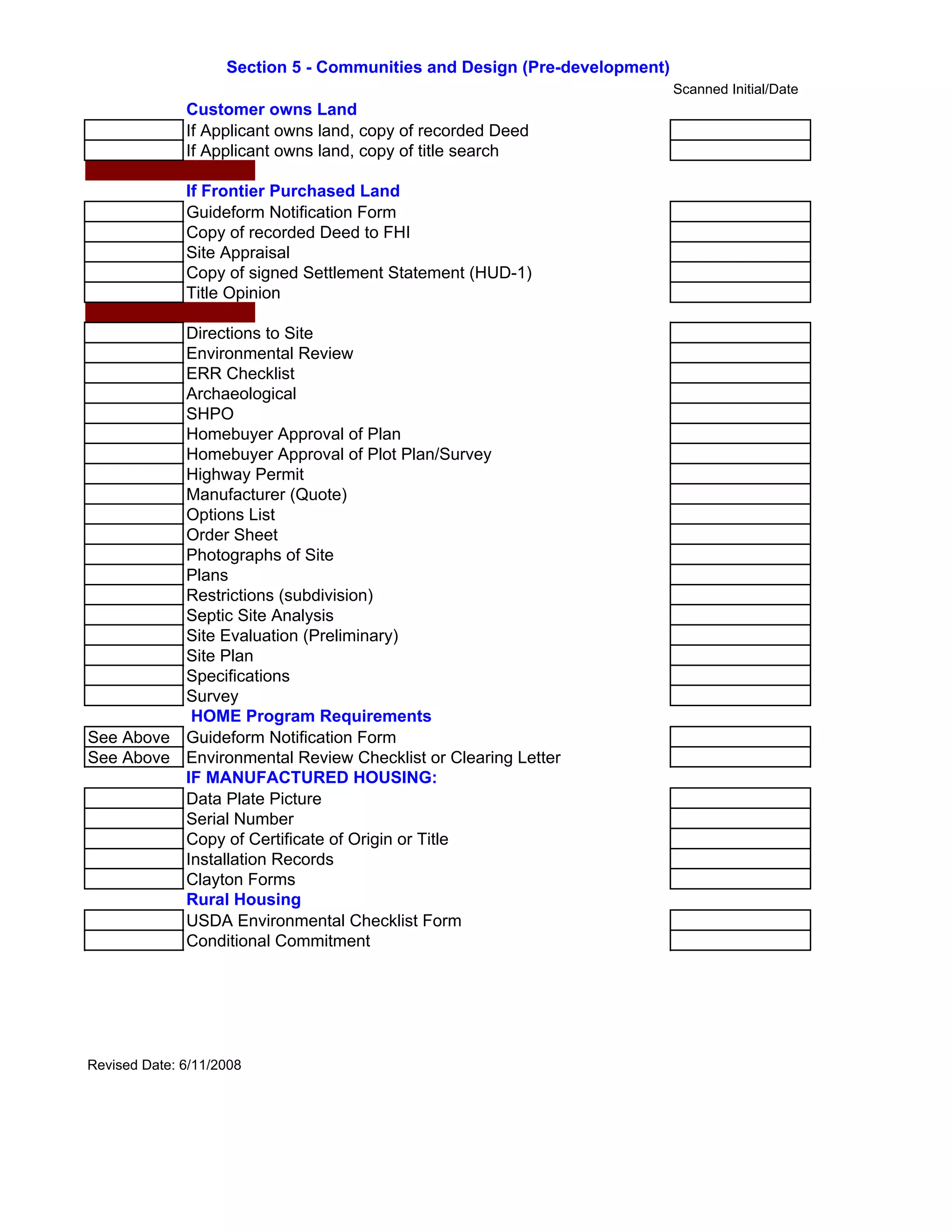 C6 502&504 programs frontier property checklist - tom carew | PDF