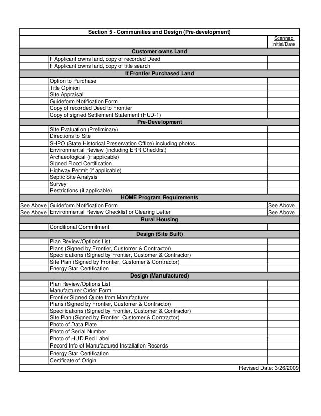 C6 502&504 programs frontier property checklist - tom carew