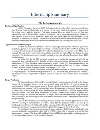 Internship Summary | PDF