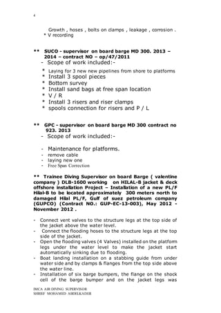 RESUME IMCA AIR DIVING SUPERVISOR | PDF