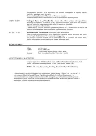 CV Deborah Dall' Armi | PDF