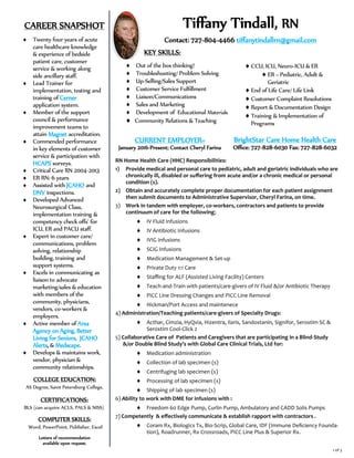 2016 Resume of Tiffany Tindall RN 727.804.4466 | Healthcare Industry ...