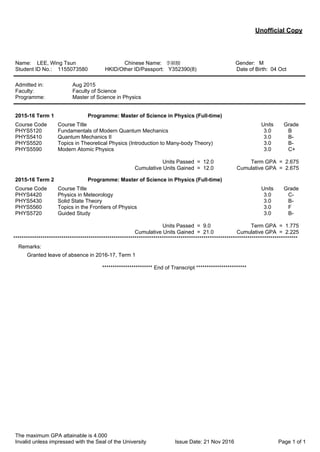 MSC transcript | PDF