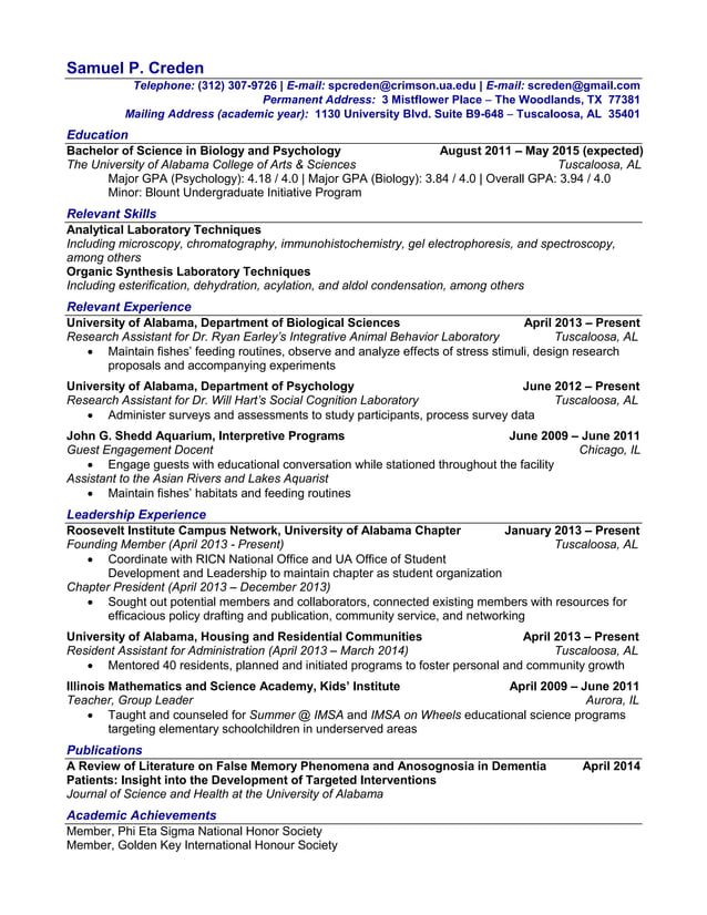 Samuel Creden Resume 032015 | PDF
