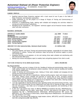 CV_Shahzad Ali protection engineer | DOCX