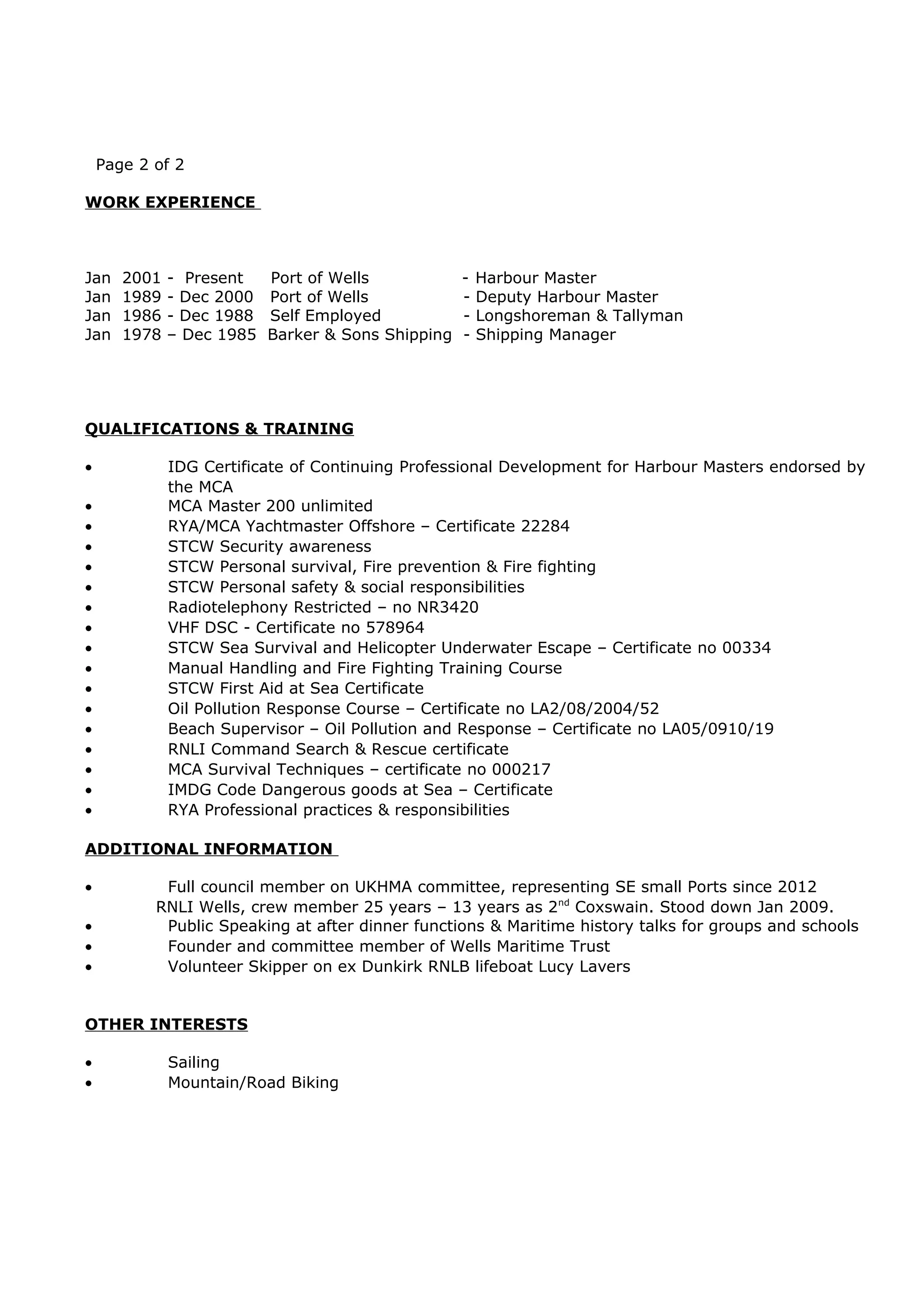 Smith, Robert cv | DOC