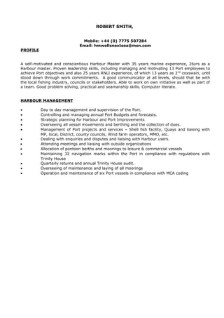 Smith, Robert cv | DOC