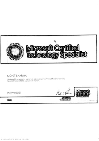 MCTS Certificate