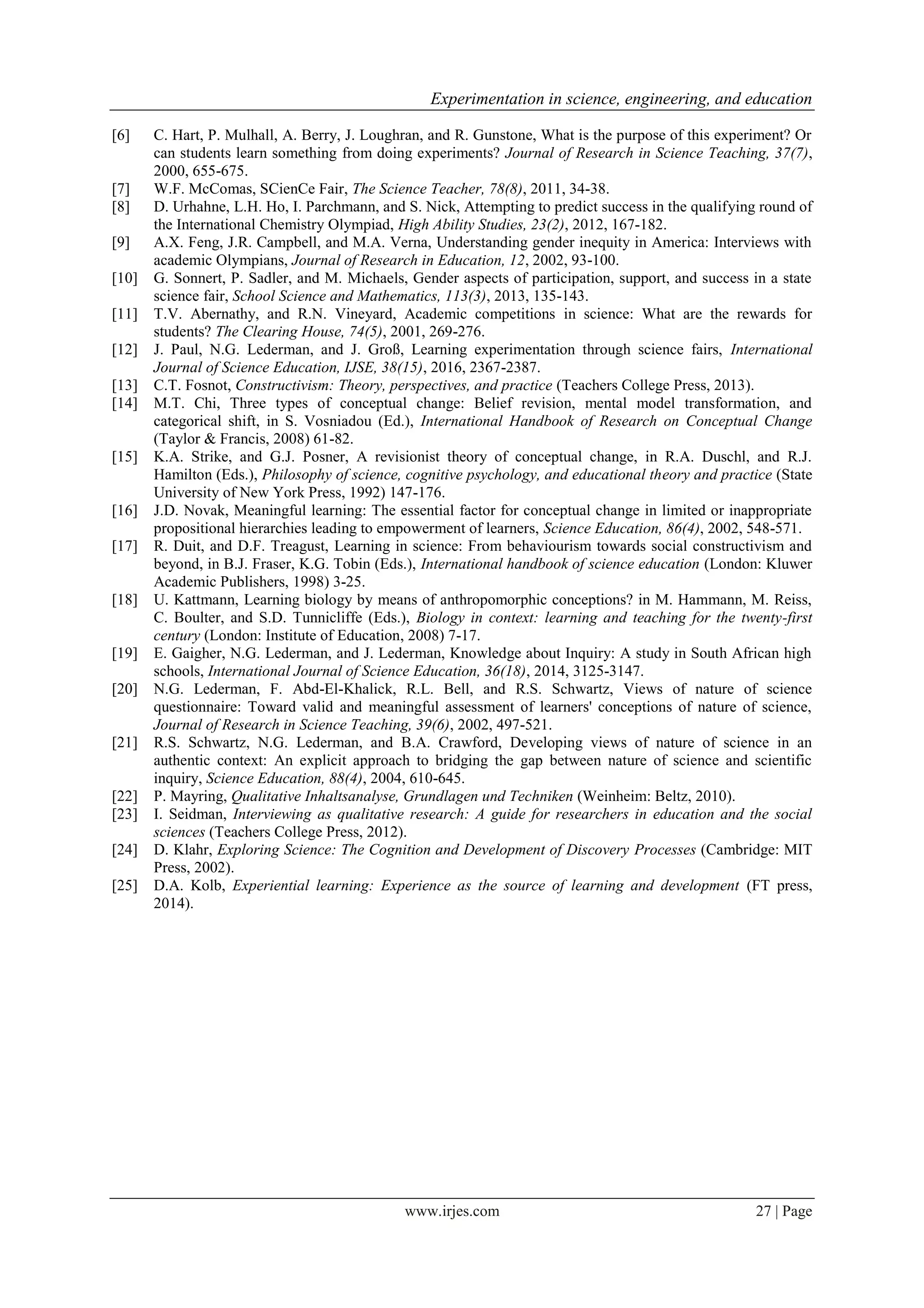 Experimentation in science, engineering, and education | PDF