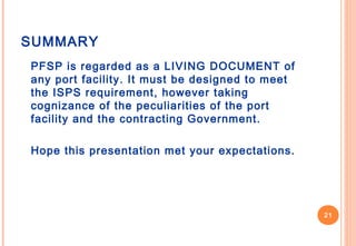 Creating and Implementing an Effective Port Facility Security Plan | PPT