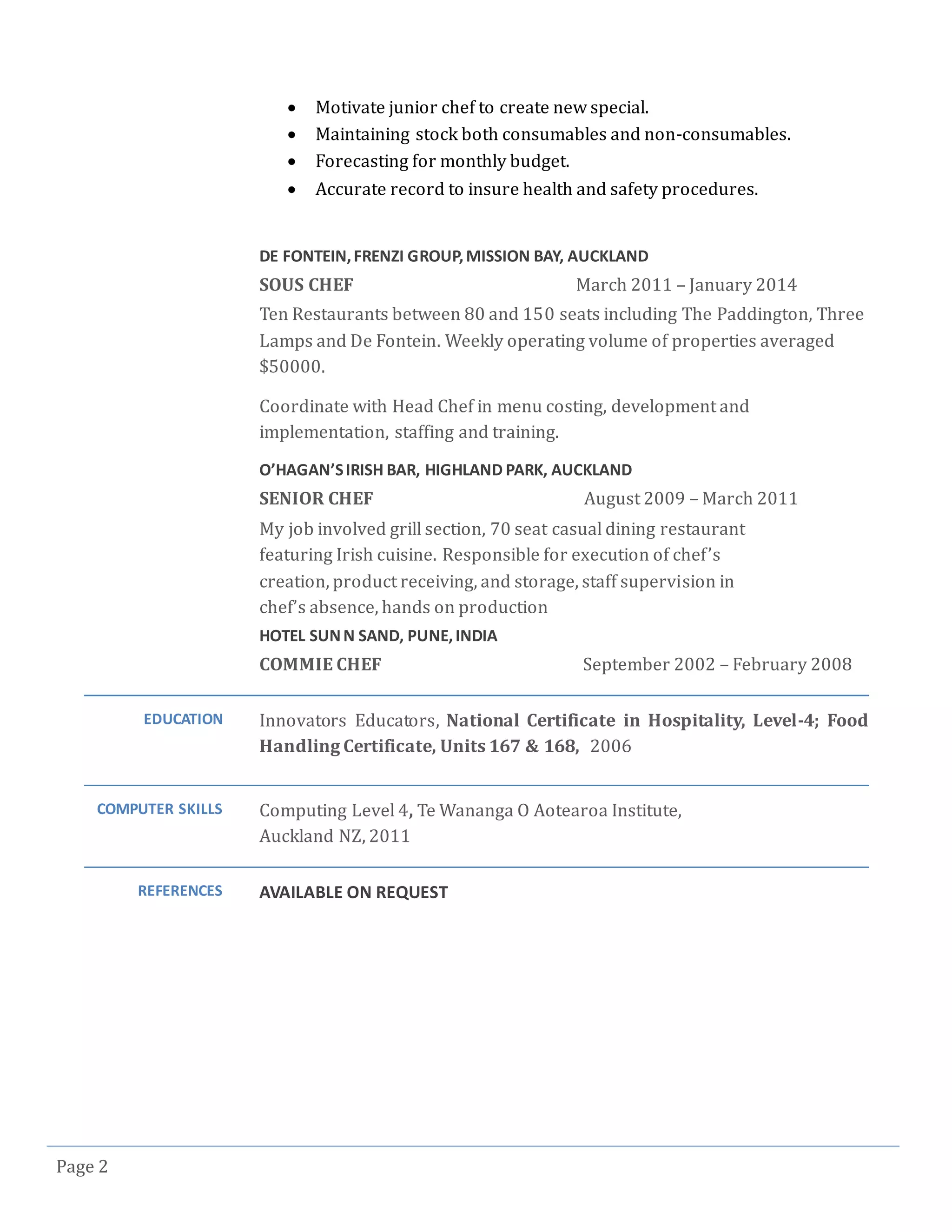 Harpal Resume (1) | DOCX | Bars & Restaurants | Attractions
