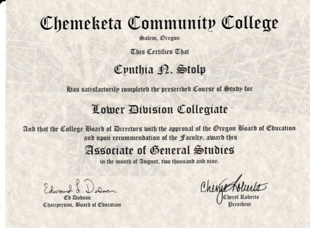 Chemeketa Community College Associates Degree - Gender Studies