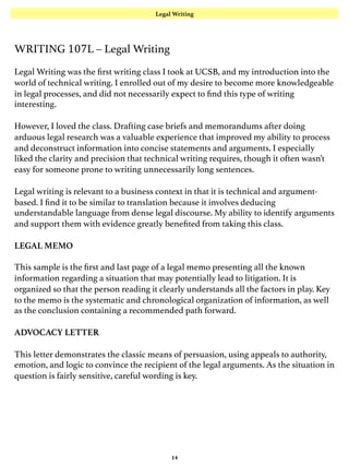 WRITING PORTFOLIO (abridged) | PDF