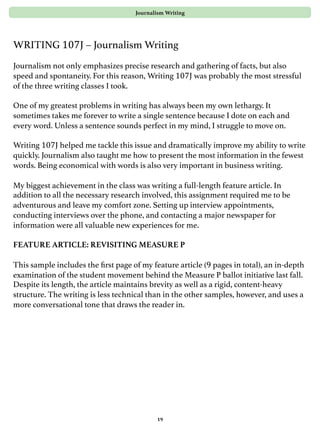 WRITING PORTFOLIO (abridged) | PDF