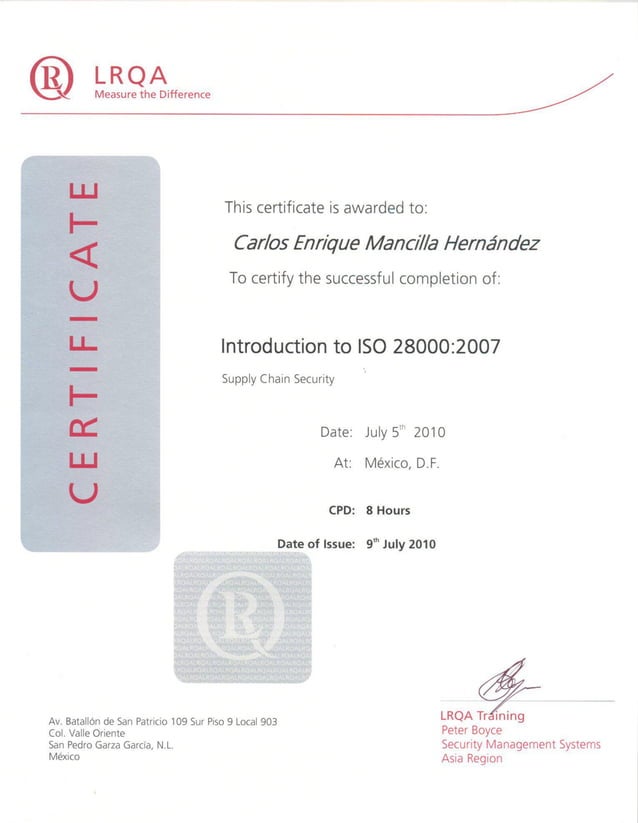 ISO 28K INTRODUCTION CERTIFICATION | PDF