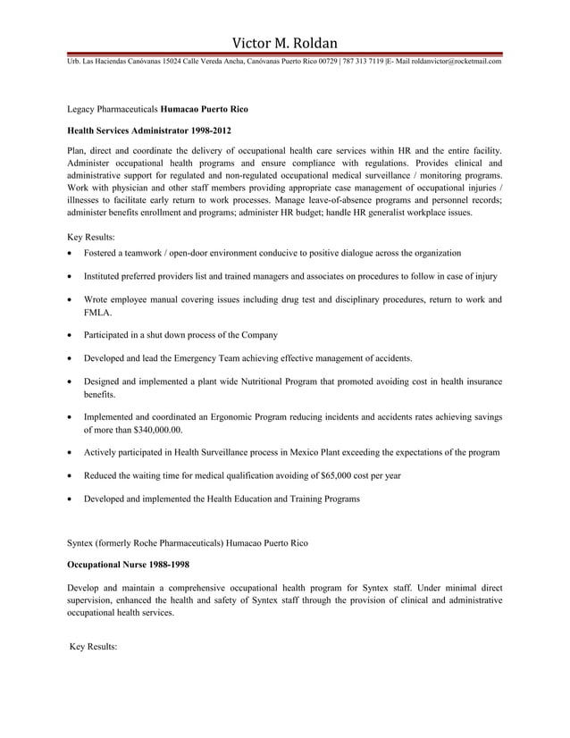 Victor Roldan Resume HR 3 | PDF