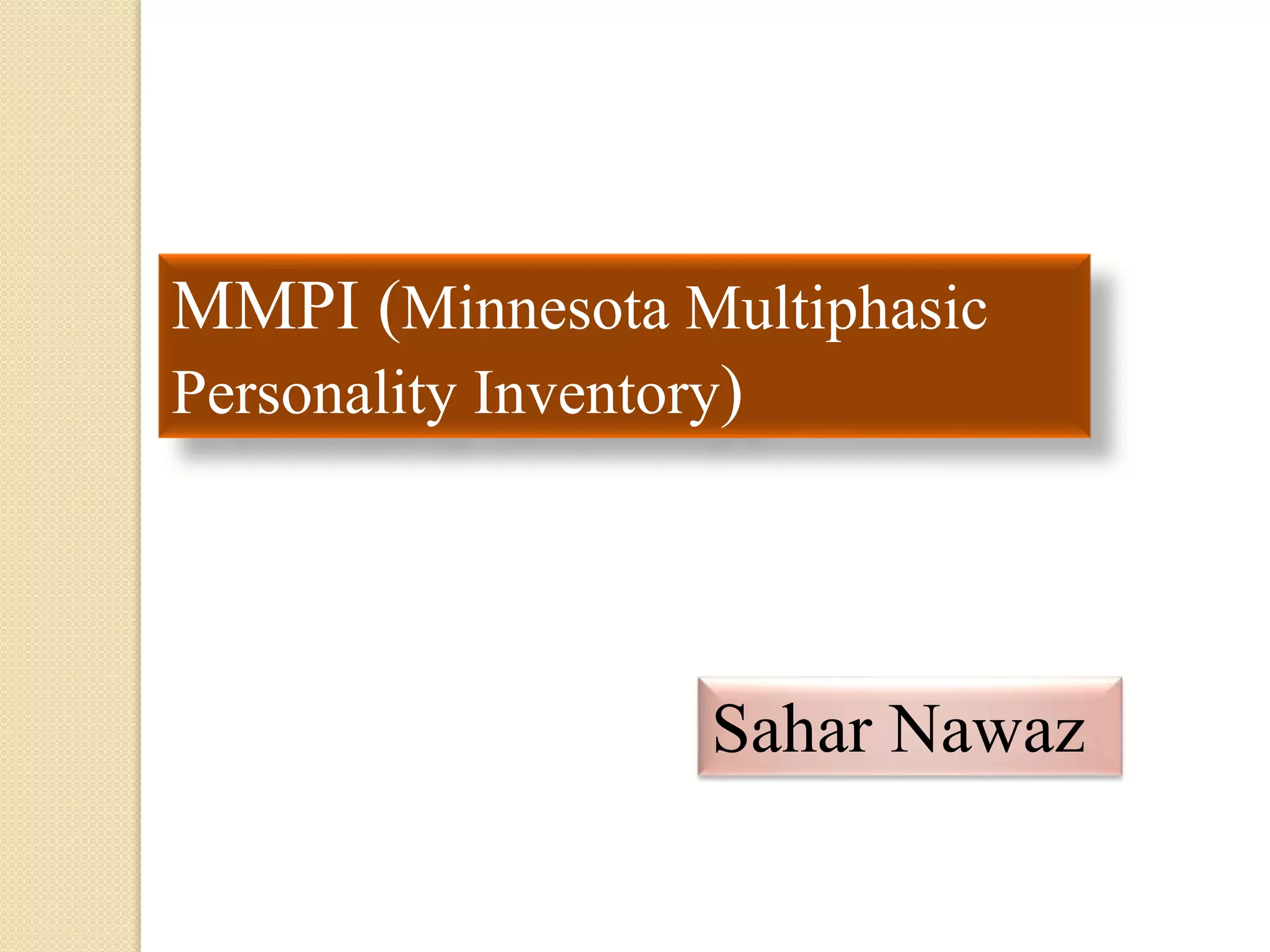 mmpi | PPTX