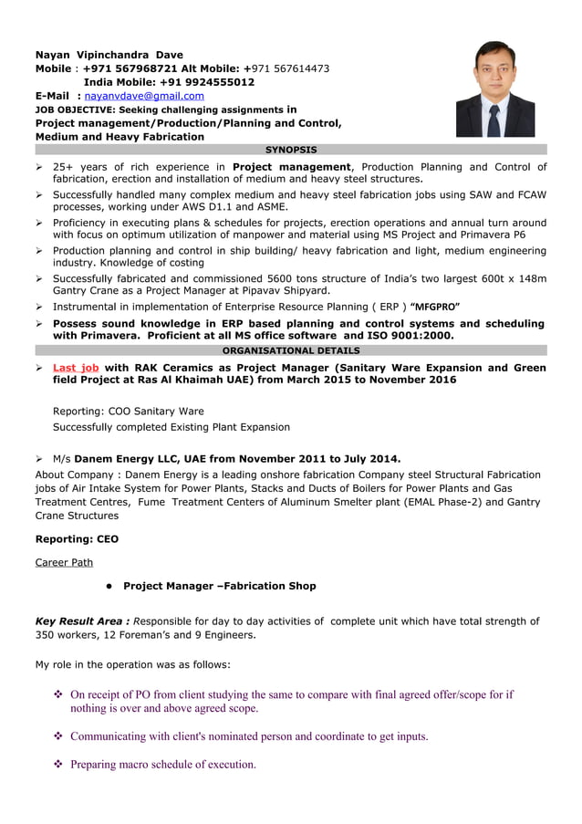 Nayan Dave CV for Suitable with Cover letter | PDF