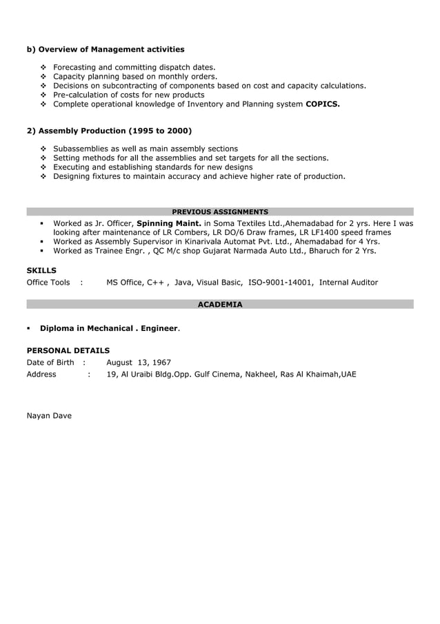 Nayan Dave CV for Suitable with Cover letter | PDF