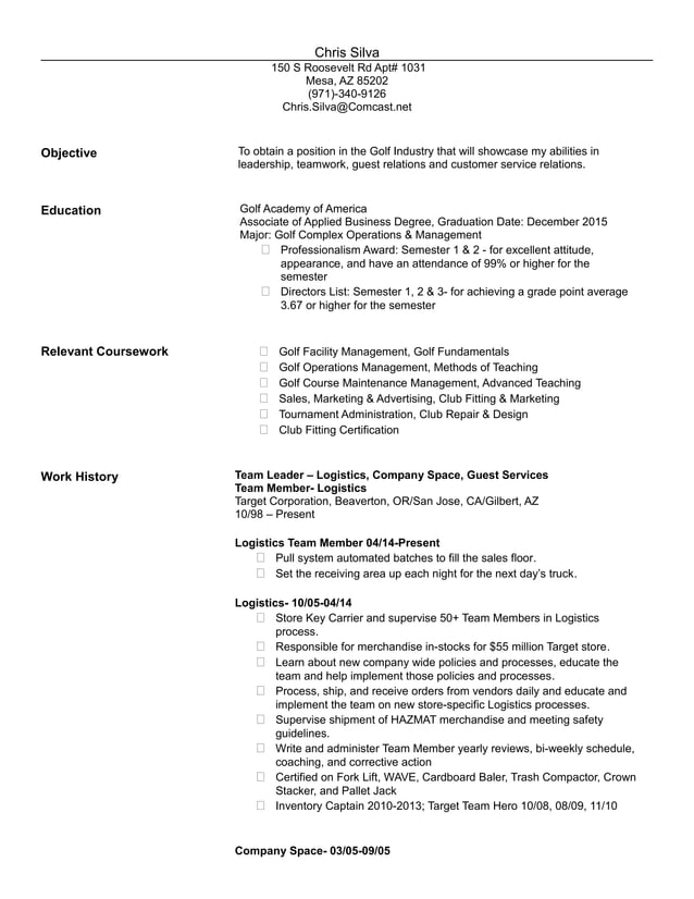 Chris Silva Resume | PDF