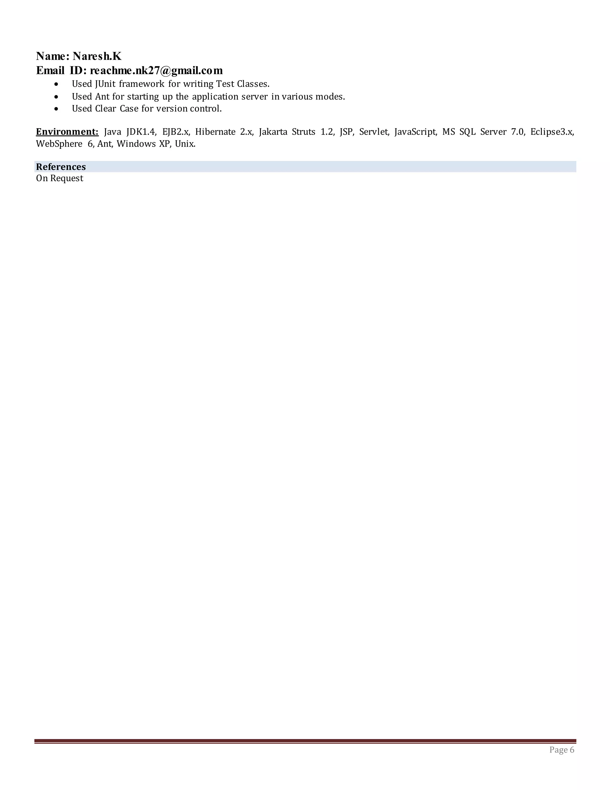 Naresh Kumar | DOCX | Web Development | Internet