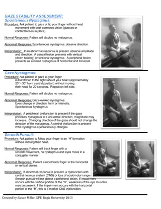 In-Service Project - Dizzy Exam | DOCX