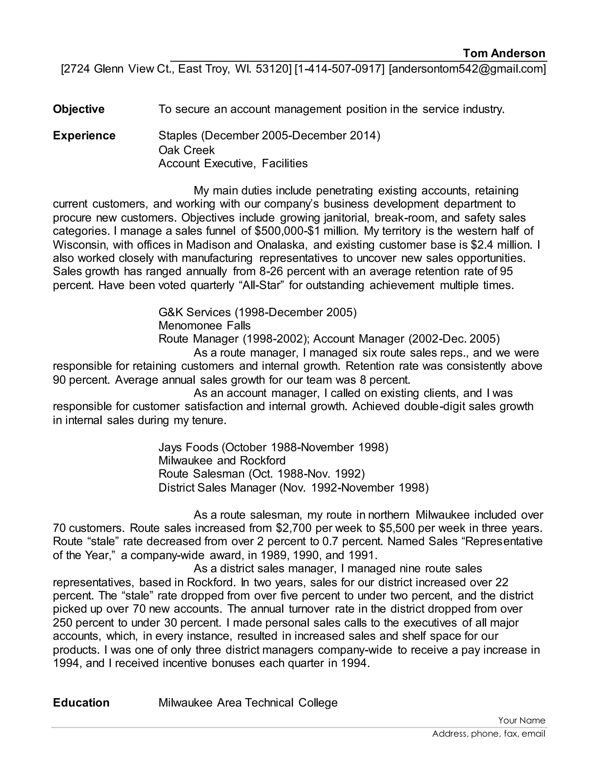 Resume Tom Anderson | DOCX