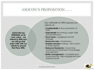CORPORATE PROFILE - ASOCON Pvt Ltd | PPT
