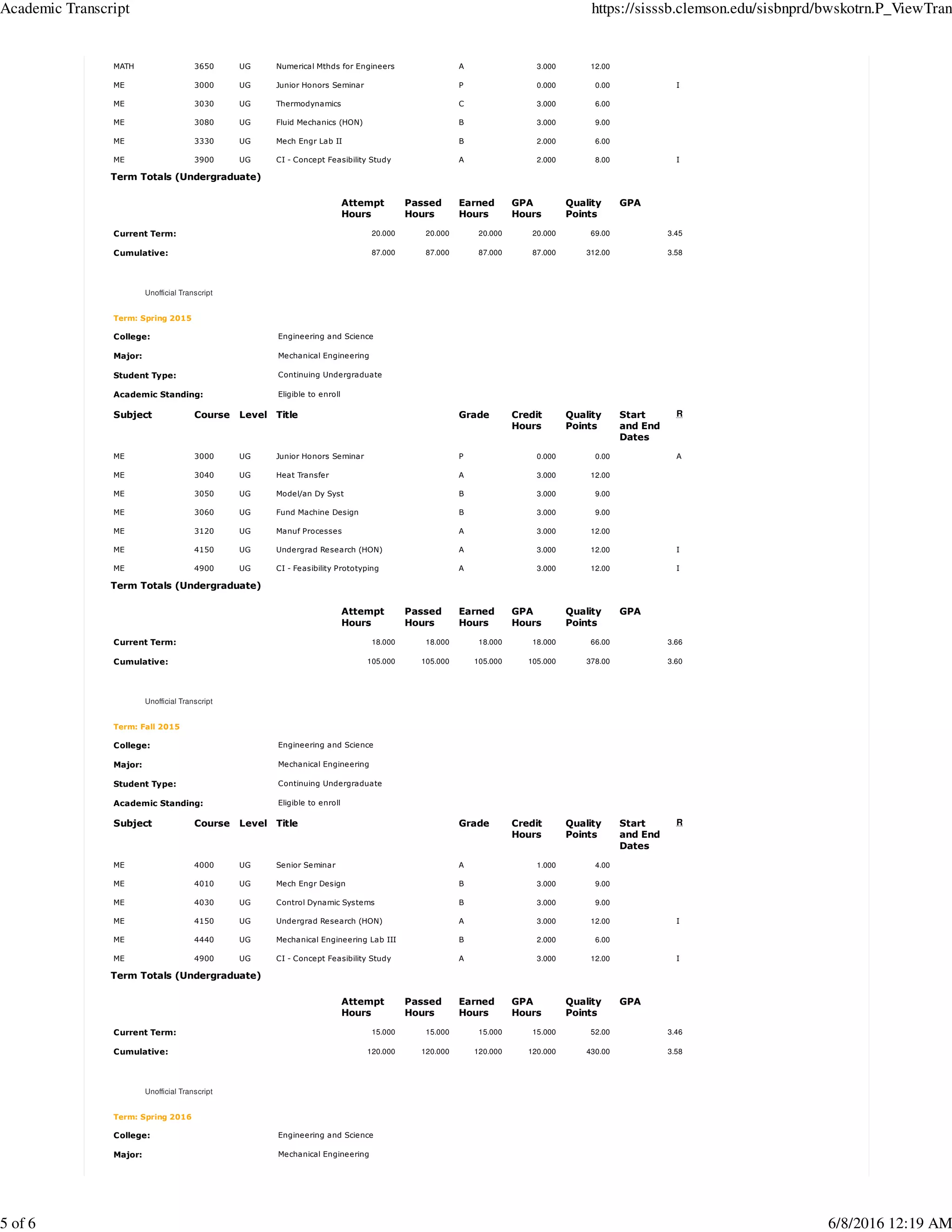 Academic Transcript | PDF